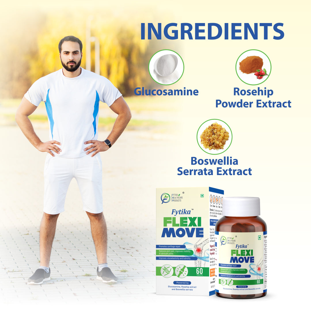 Fytika Flexi Move Joint Support Tablets | Glucosamine, Rosehip Powder – Fytika Healthcare Products