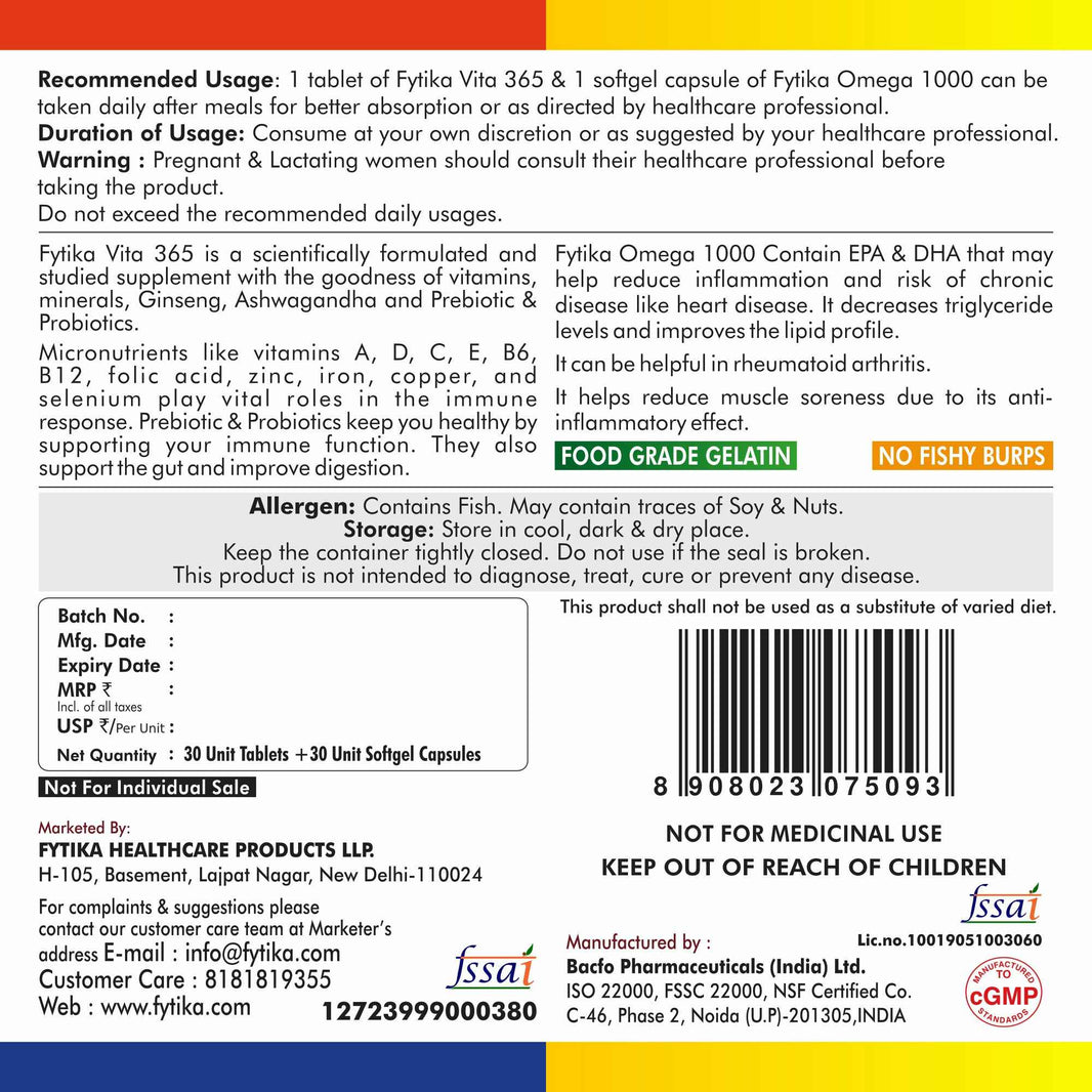 Buy Fytika Vita 365 Multivitamin Tablets For Men and Women – Fytika ...