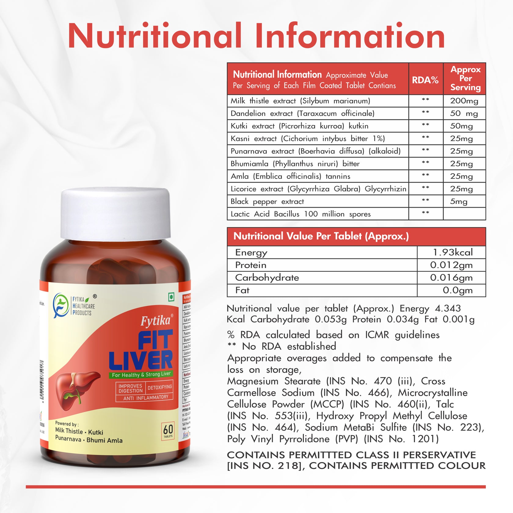 Fytika FIT LIVER For Healthy & Strong Liver - Enriched with Milk ...