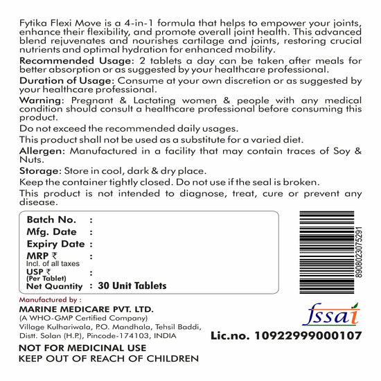 Fytika Flexi Move - Joint Support Supplement, Glucosamine, Rosehip, Bo ...